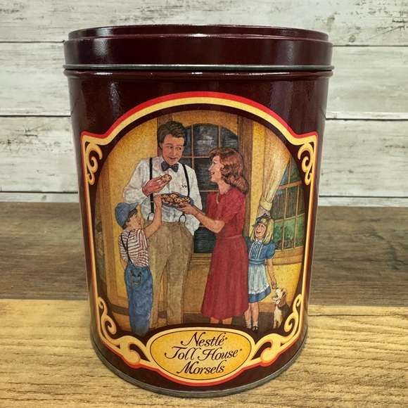 Nestle | Kitchen | Vintage Nestle Toll House Morsels Metal Cookie Tin 5 ...